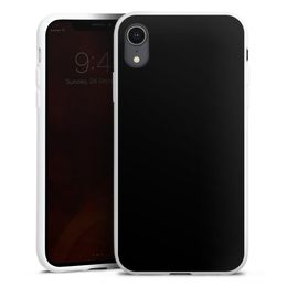 DeinDesign iPhone Xr Handy Silikon H&uuml;lle Case wei&szlig; Handyh&uuml;lle Colour Black Unicoloured Silikon Case