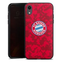 DeinDesign iPhone Xr Handy Silikon H&uuml;lle Case schwarz Handyh&uuml;lle Camouflage Fcb Fc Bayern M&uuml;nchen
