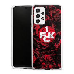 DeinDesign Galaxy A33 5G Handy Silikon H&uuml;lle Case wei&szlig; Handyh&uuml;lle 1. Fc Kaiserslautern 1. Fck Logo Silikon Case