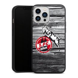 DeinDesign iPhone 13 Pro Max Handy Premium Silikon H&uuml;lle Handyh&uuml;lle schwarz Case 1. Fc K&ouml;ln Wooden Look Official Licensed Product Silikon Premium Case