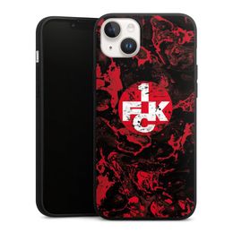 DeinDesign iPhone 14 Handy Premium Silikon H&uuml;lle Handyh&uuml;lle schwarz Case 1. Fc Kaiserslautern 1. Fck Logo Silikon Premium Case