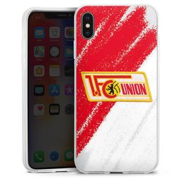 DeinDesign iPhone Xs Max Handy Silikon H&uuml;lle Case transparent Handyh&uuml;lle 1. Fc Union Berlin Logo Official Licensed Product Silikon Case