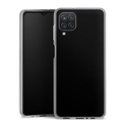 DeinDesign Galaxy A12 Handy Silikon H&uuml;lle Case transparent Handyh&uuml;lle Unicoloured Black Colour Silikon Case