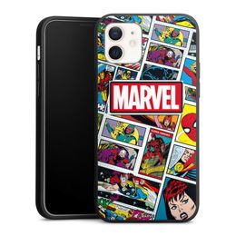 DeinDesign iPhone 12 Handy Premium Silikon H&uuml;lle Handyh&uuml;lle schwarz Case Muster Comic Marvel Silikon Premium Case