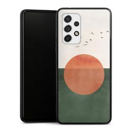 DeinDesign Galaxy A53 5G Handy Silikon H&uuml;lle Case schwarz Handyh&uuml;lle Sunset Bird Sunshine