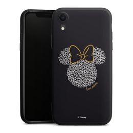DeinDesign iPhone Xr Handy Premium Silikon H&uuml;lle Handyh&uuml;lle schwarz Case Minnie Mouse Muster Disney Silikon Premium Case