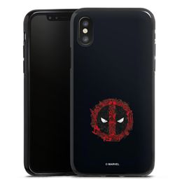 DeinDesign iPhone X Handy Silikon H&uuml;lle Case schwarz Handyh&uuml;lle Logo Marvel Deadpool
