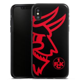 DeinDesign iPhone X Handy Silikon H&uuml;lle Case schwarz Handyh&uuml;lle 1. Fc Kaiserslautern Logo Official Licensed Product