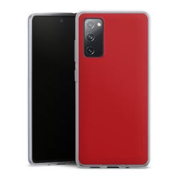 DeinDesign Galaxy S20 FE 5G Handy Silikon H&uuml;lle Case transparent Handyh&uuml;lle Red Unicoloured Colour Silikon Case