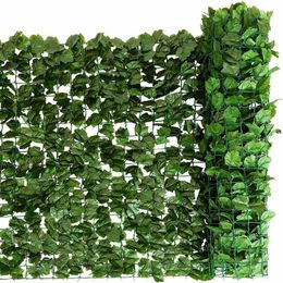 Costway Künstliches Pflanzenwand 150 x 300cm, Hecke Efeublaettern Sichtschutz Heckenpflanze Windschutz fuer Garten Dekor