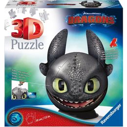 Ravensburger Puzzleball Dragons 3 - Ohnezahn mit Ohren, 72 Puzzleteile, Made in Europe, FSC® - schützt Wald - weltweit, bunt