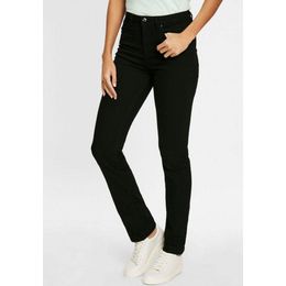Tamaris Slim-fit-Jeans mit Logo-Badge - NEUE KOLLEKTION, schwarz