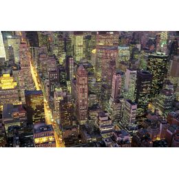 papermoon Fototapete "NEW YORK-BRODWAY MANHATTAN SKYLINE TIMES SQUARE" Tapeten Gr. B/L: 4,50 m x 2,80 m, Bahnen: 9 St., bunt Fototapeten