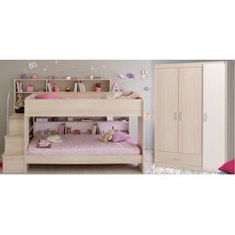 Jugendzimmer-Set Parisot "Bibop" Schlafzimmermöbel-Sets Gr. Ohne Bettschubkasten, braun (akazienfarben) Baby Komplett-Kinderzimmer