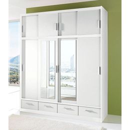 Kleiderschrank Priess Schränke Gr. B/H/T: 189 cm x 222 cm x 57 cm, 4 St., weiß Kleiderschrank Schiebetürenschrank Schwebetürenschränke und Schiebetürenschränke Schränke