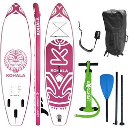 Inflatable SUP-Board KOHALA "Kohala" Wassersportboards Gr. 320 x 81 x 15cm 320 cm, pink (weiß, pink) Stand Up Paddle