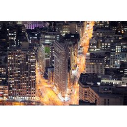 papermoon Fototapete "NEW YORK-BROOKLYN BRIDGE MANHATTAN SKYLINE TIMES SQUARE" Tapeten Gr. B/L: 5,00 m x 2,80 m, Bahnen: 10 St., bunt Fototapeten