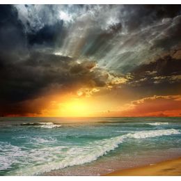 papermoon Fototapete "Folly Beach Sonnenuntergang" Tapeten Gr. B/L: 4,5 m x 2,8 m, Rollen: 1 St., bunt Fototapeten