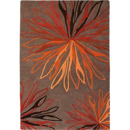 Teppich HEINE HOME Teppiche Gr. ca. 70/140 cm, 20 mm, 1 St., bunt (taupe, rot) Shaggyteppich Hochflorteppich Moderner Teppich Naturteppich Schurwollteppich Schurwollteppiche Teppiche Bestseller