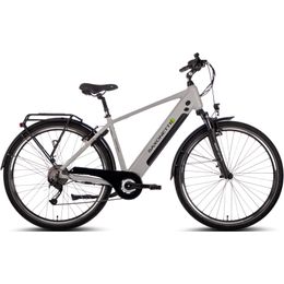 E-Bike SAXONETTE "Comfort Sport" E-Bikes Gr. 48 cm, 28 Zoll (71,12 cm), silberfarben (silberfarben matt) E-Bikes