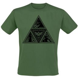 THE LEGEND OF ZELDA Triforce T-Shirt dunkelgrün in L