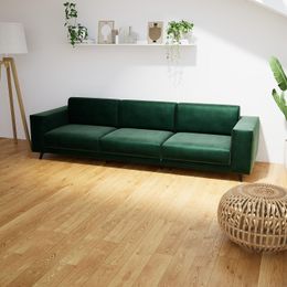 MYCS Sofa Samt Tannengrün - Moderne Designer-Couch: Hochwertige Qualität, einzigartiges Design - 288 x 75 x 98 cm, Komplett anpassbar