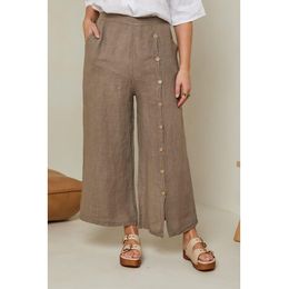 Curvy Lady Leinen-Hose in Taupe - 44/46