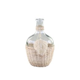 Chic Antique Flasche mit Schilf, H25 x Ø16 cm, durchsichtig / klar