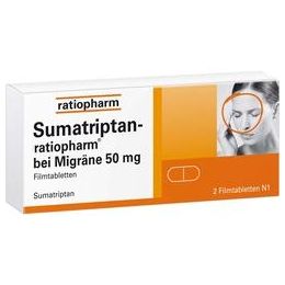SUMATRIPTAN-ratiopharm bei Migräne 50 mg Filmtabl. 2 St
