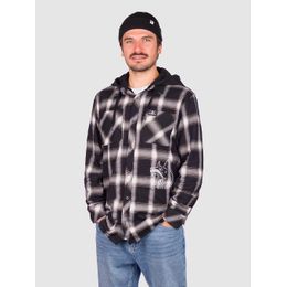 Lurking Class K-9 Hooded Flannel Hemd black