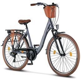 Licorne Bike Violetta Premium City Bike in 28 Zoll - Fahrrad für Mädchen, Jungen, Herren und Damen - Shimano 21 Gang-Schaltung - Hollandfahrrad