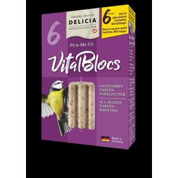 Delicia Pick-Me-Up VitaBloc 12 Kartons mit je 6 Stück = 72 Stück Vogelfutter / Ganzjahresfutter