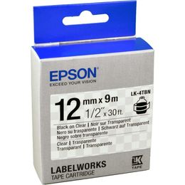 Epson Schriftband LK-4TBN schwarz auf transparent 12mm x 9m