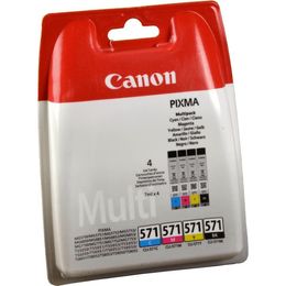 4 Canon Tinten 0332C005 CLI-571XL BK C M Y 4-farbig + Papier