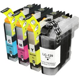 4 Ampertec Tinten kompatibel mit Brother LC-129XL BK 125XL C M Y 4-farbig