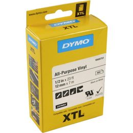 Dymo XTL Schriftband 1868751 Vinyl schwarz auf weiß 12mm x 7,5m