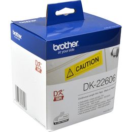 Brother PT Etiketten DK22606 gelb 62mm x 15,24m Rolle