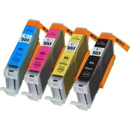 4 Ampertec Tinten ersetzt CLI-551XL BK C M Y 4-farbig