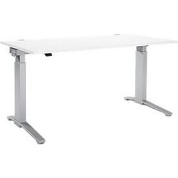 Schäfer Shop Schäfer Shop Genius Schreibtisch PLANOVA ERGOSTYLE, elektrisch höhenverstellbar, Rechteck, C-Fuß, B 1600 x T 800 x H 715-1182 mm, weiß/weißaluminium