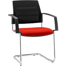 Schäfer Shop Schäfer Shop Select Freischwinger SSI Proline Visit S2, ergonomisch, Armlehnen, stapelbar bis 4 Stück, B 480 x T 480 x H 480 mm, rot/schwarz