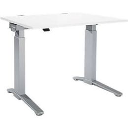 Schäfer Shop Schäfer Shop Genius Schreibtisch PLANOVA ERGOSTYLE, elektrisch höhenverstellbar, Rechteck, C-Fuß, B 1200 x T 800 x H 715-1182 mm, weiß/weißaluminium