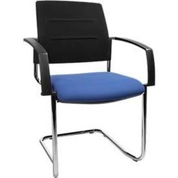 Schäfer Shop Schäfer Shop Select Freischwinger SSI Proline Visit S2, ergonomisch, Armlehnen, stapelbar bis 4 Stück, B 480 x T 480 x H 480 mm, blau/schwarz