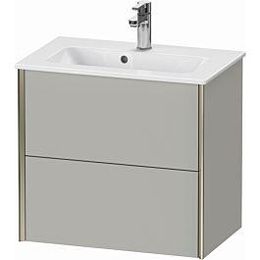 Duravit XViu Waschtisch-Unterschrank XV41780B107 61 x 56 x 39 cm, betongrau matt, 2 Schubkästen, wandhängend, champagner matt