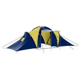 vidaXL Campingzelt 9 Personen Stoff Blau/Gelb 90413