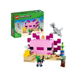 Lego Minecraft 21247 Das Axolotl-Haus Bausatz, Mehrfarbig