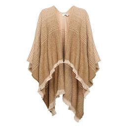 Cream Poncho in Beige