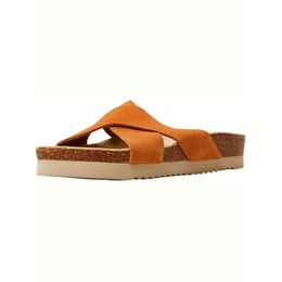 Esprit Leder-Pantoletten in Camel - 36