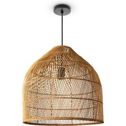 Paco Home - Pendelleuchte Wohnzimmer Boho Korbleuchten Pendellampe Rattan Hängeleuchte Natur (Ø44 cm), Pendelleuchte - Typ 1