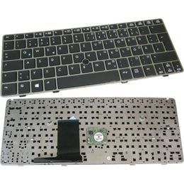 TRADESHOP Original Laptop Tastatur mit silbernem Rahmen und Trackpoint qwertz Deutsch für hp EliteBook 2560P 2570P ersetzt 6037B0081004 700948-261 701979-041