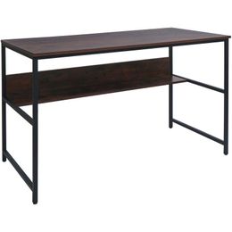 Neuwertig] Schreibtisch HHG 649, Bürotisch Computertisch Arbeitstisch Ablage, Metall mdf 120x60cm braun - brown